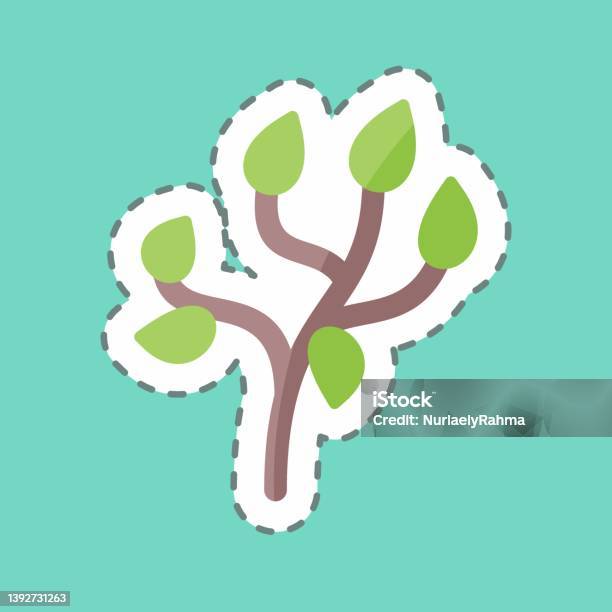 Garis Stiker Memotong Pohon Cocok Untuk Simbol Taman Desain Sederhana