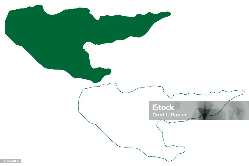 Île Curieuse Illustration Vectorielle De Carte Croquis Gribouillé Carte