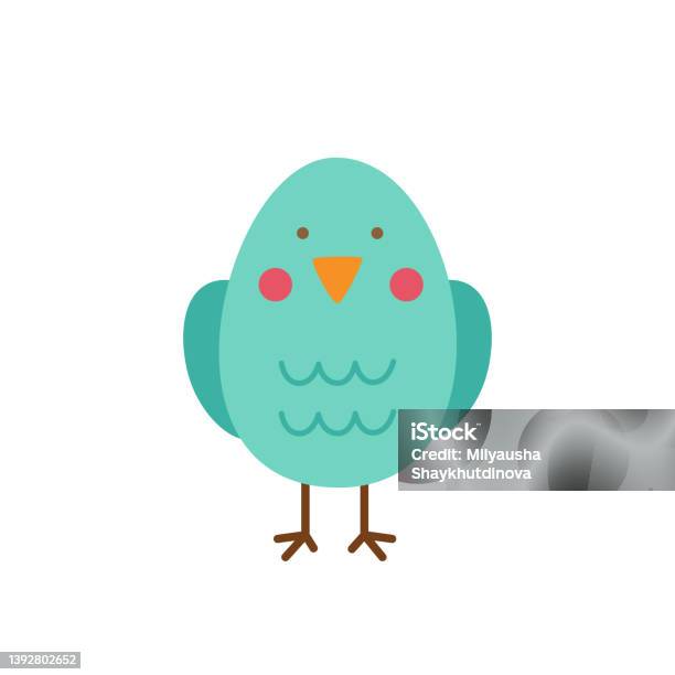 Ilustrasi Vektor Burung Lucu Terisolasi Pada Latar Belakang Putih