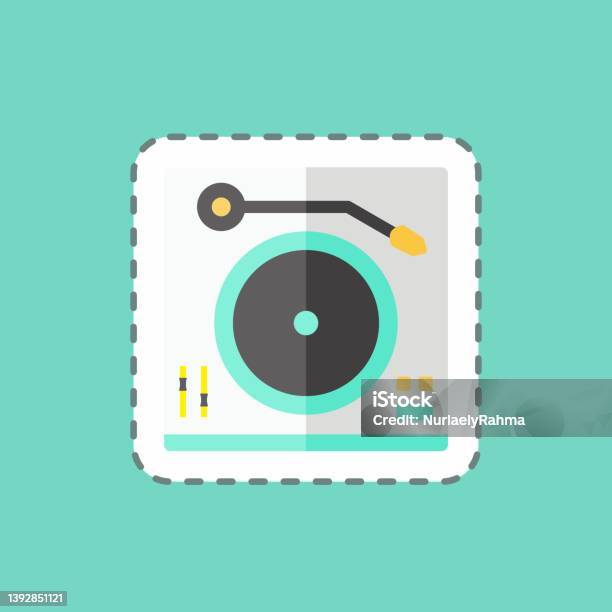 Garis Stiker Memotong Turntable Cocok Untuk Simbol Rumah Desain