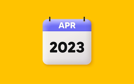 Icône Du Mois Davril Calendrier De Lévénement Date Davril Icône 3d De