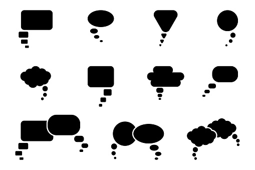 Jeu Dillustrations Vectorielles De Bulles De Parole Dialogue Vocal