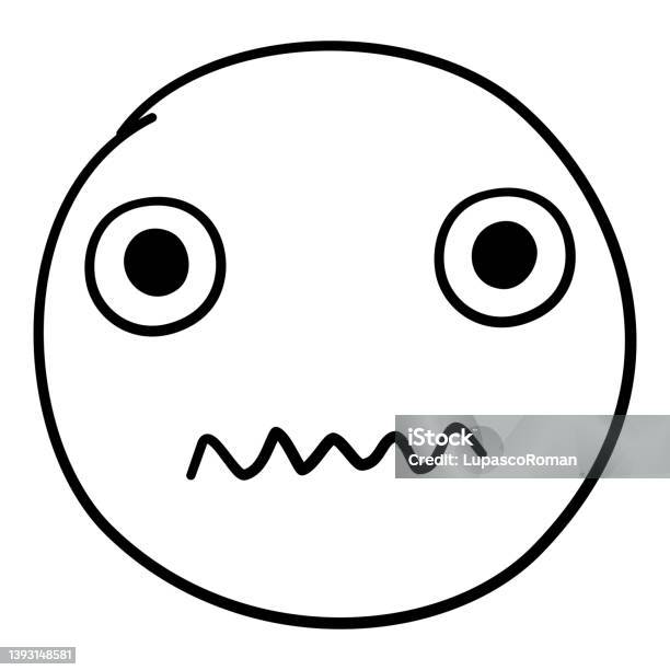 Emoji Doodle Pictogramme Dimage Griffonné Sourire Émotion Drôle Visage