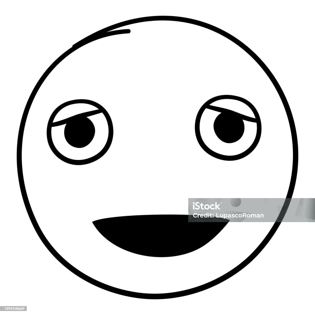Emoji Doodle Pictogramme Dimage Griffonné Sourire Émotion Drôle Visage