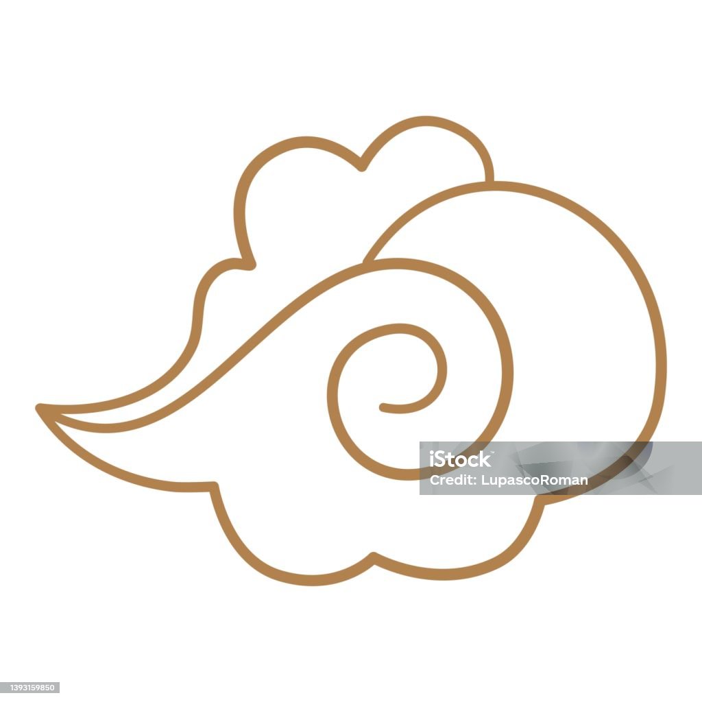 Dessin Animé Nuage Chinois Tatouage De Style Asiatique En Forme De