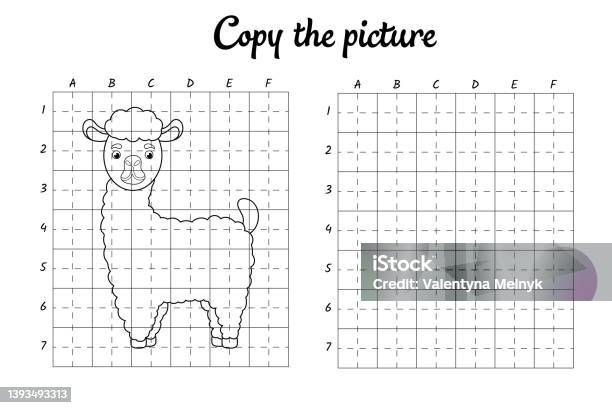 Copiez Limage Dessiner Par Grille Pages De Livres À Colorier Pour