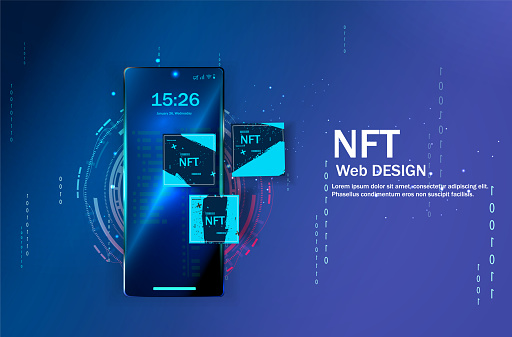 Konsep Nft Token Nonfungible Dengan Vektor Jaringan Di Latar Belakang ... Konsep Nft Token Nonfungible Dengan Vektor Jaringan Di Latar Belakang ...