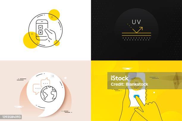 Ensemble Minimal Dicônes De Ligne De Communication Mondiale Denquête