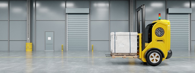 Robot Forklift Mobil Robotika Tanpa Pengemudi Mengangkat Dan
