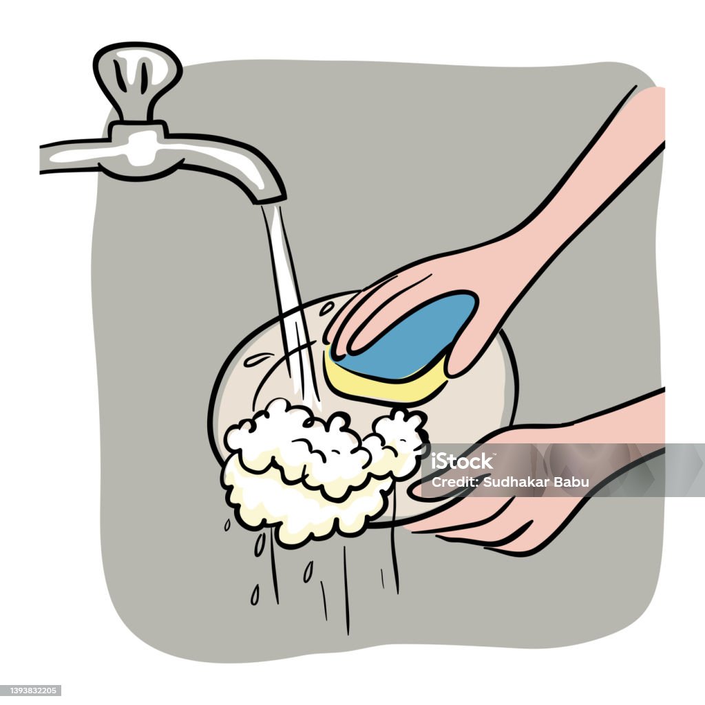 Mencuci Piring Clip Art Ilustrasi Stok Unduh Gambar Sekarang