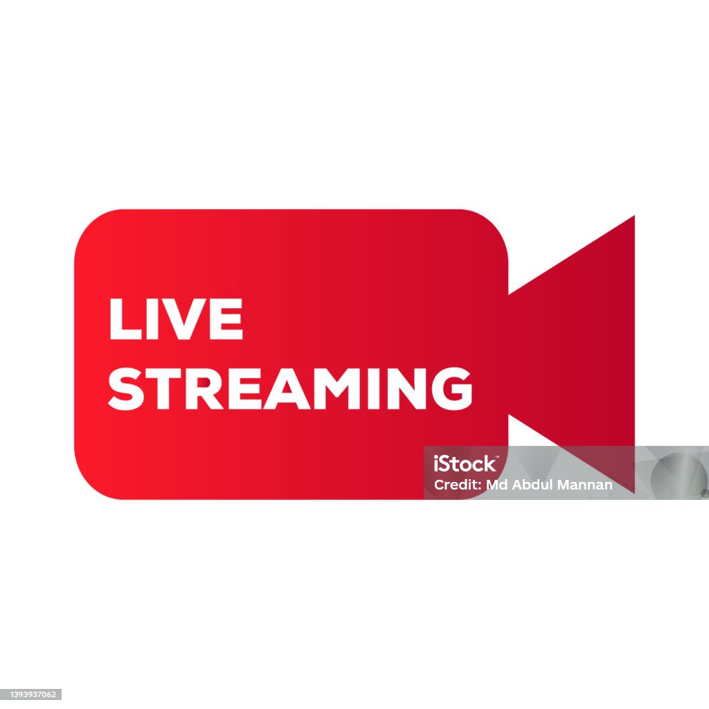 Tombol Langsung Merah Dengan Latar Belakang Putih Simbol Streaming ... Tombol Langsung Merah Dengan Latar Belakang Putih Simbol Streaming ...