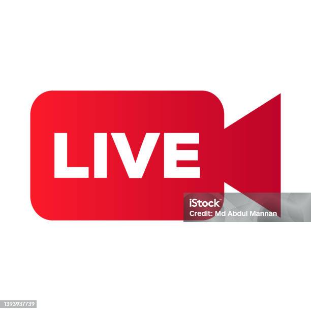 Tombol Langsung Merah Dengan Latar Belakang Putih Simbol Streaming ... Tombol Langsung Merah Dengan Latar Belakang Putih Simbol Streaming ...