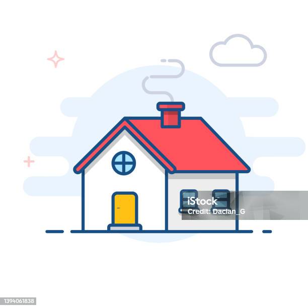 Illustration De La Ligne De La Maison De Construction Icône De Contour