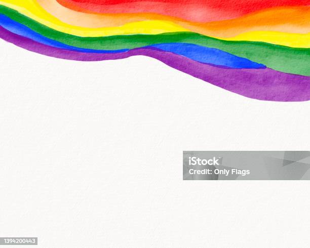 Konsep Tekstur Cat Air Lgbt Pride Month Gaya Kuas Pelangi Mengisolasi