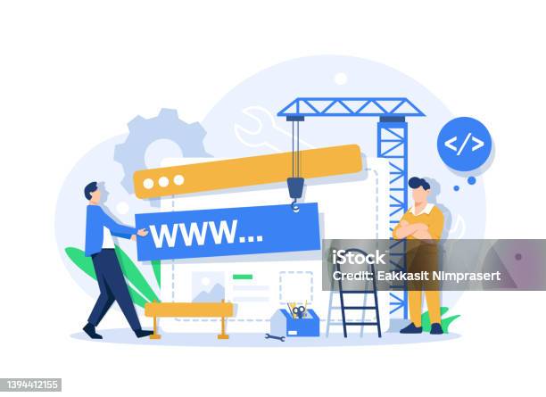 Programmer Bekerja Konsep Datar Modern Untuk Desain Banner Web