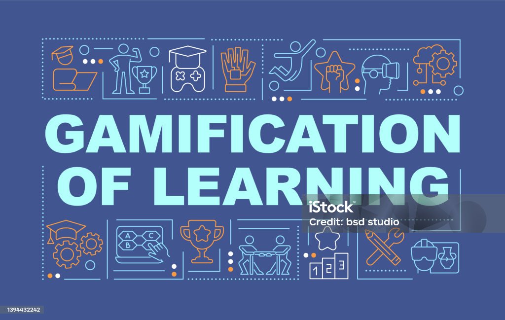 Gamification Of Learning Word Concepts Dark Blue Banner Stock ... Gamification Of Learning Word Concepts Dark Blue Banner Stock ...