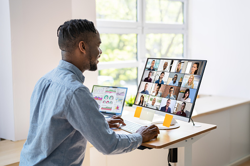 Online Video Conference Virtual Meeting Stock Photo - Download Image ... Online Video Conference Virtual Meeting Stock Photo - Download Image ...