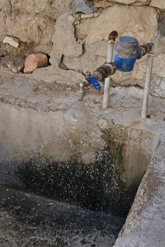 Water Flowing From The Tap In Vain And Wastage Of Water Pressurized