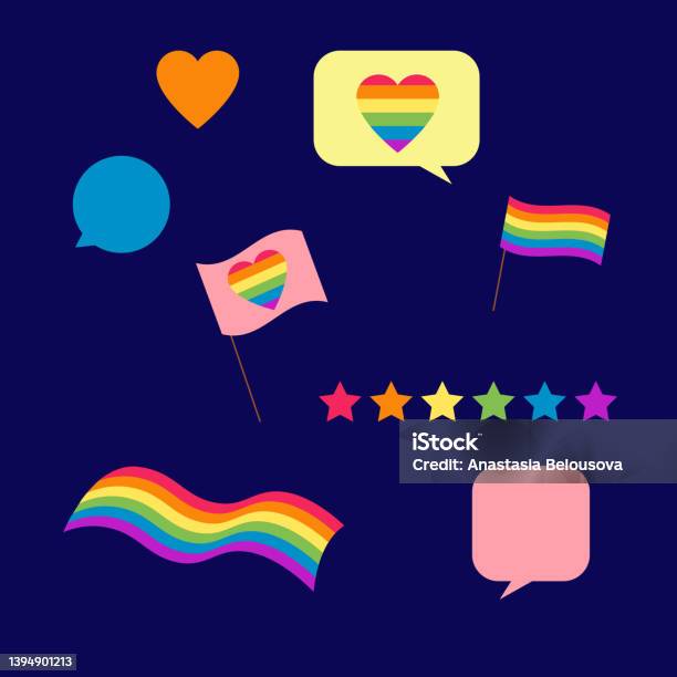 Ilustración De Signos Y Símbolos De La Comunidad Lgbt Iconos Dibujados