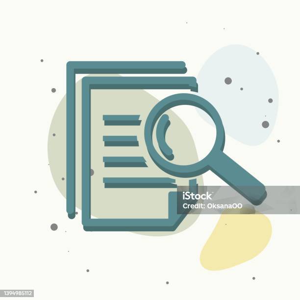 Icône De Document Vectoriel Et Loupe Symbole De Vérification De