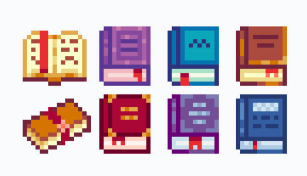 Download Pixel Art, Open Book, Pixel Art Book. Royalty-Free Stock ...