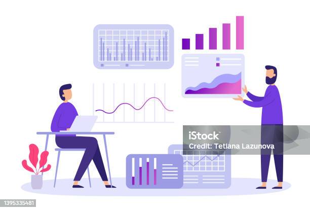 Tren Perkiraan Pasar Menggunakan Grafik Dan Grafik Ilustrasi Stok