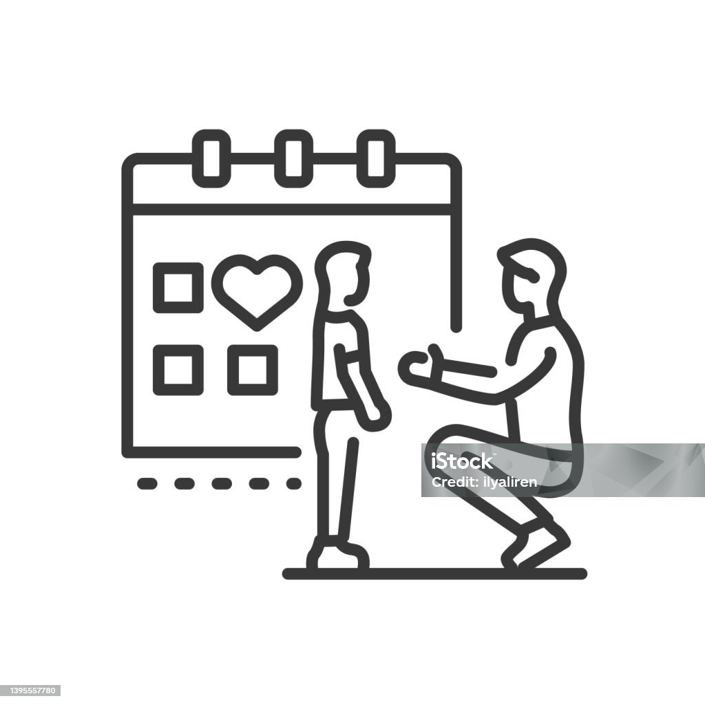 Adoption Day Vector Line Design Single Isolated Icon Stock Illustration
