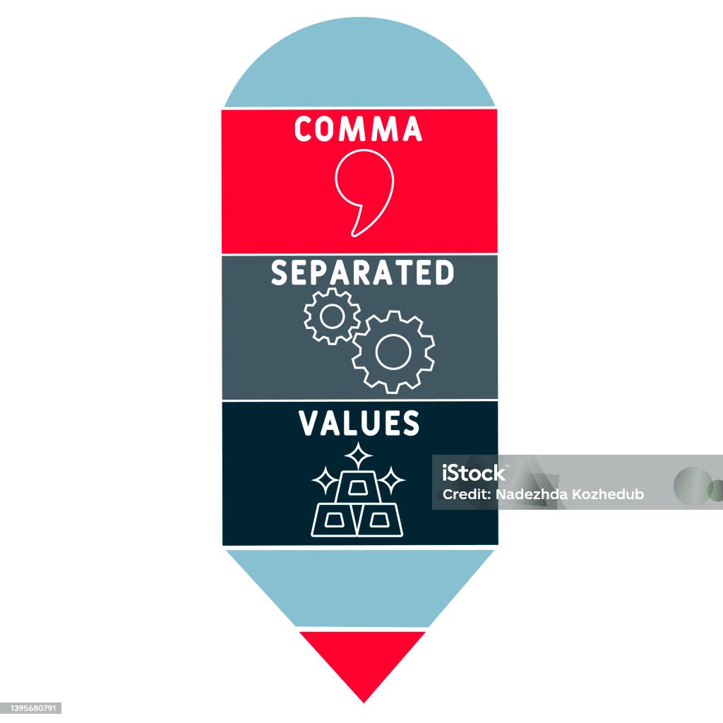 Csv Comma Separated Values Acronym Stock Illustration - Download Image ... Csv Comma Separated Values Acronym Stock Illustration - Download Image ...