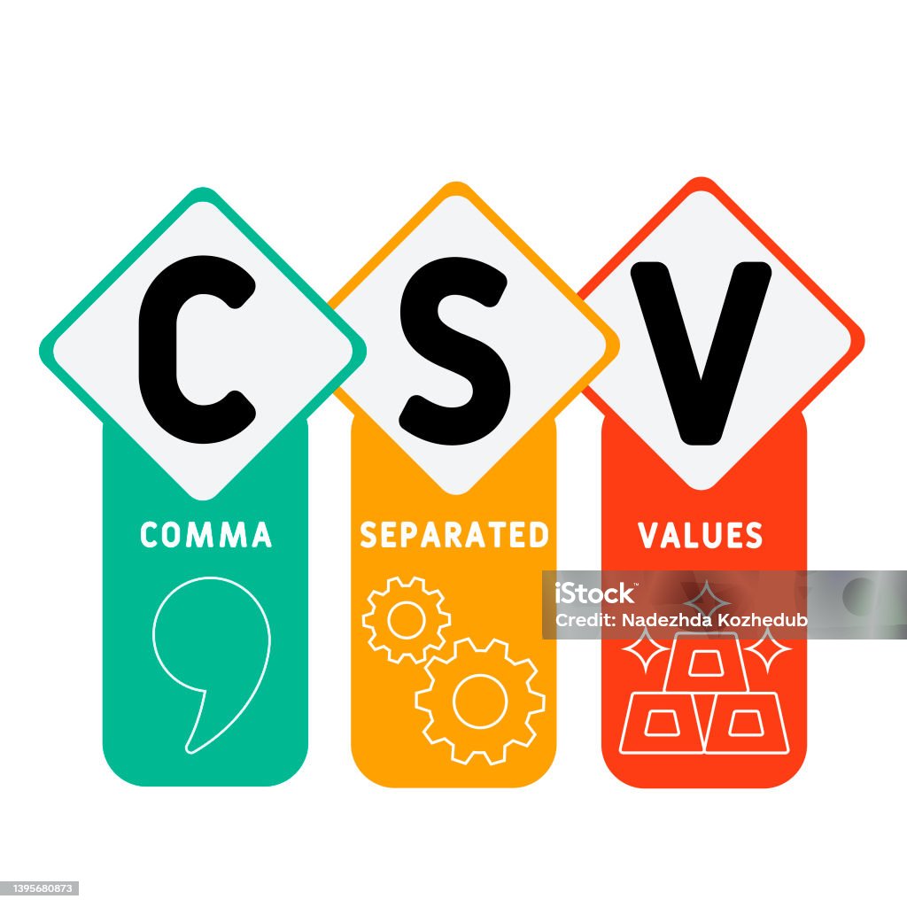 Csv Comma Separated Values Acronym Stock Illustration - Download Image ... Csv Comma Separated Values Acronym Stock Illustration - Download Image ...