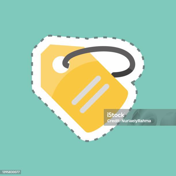 Garis Stiker Memotong Label Harga Cocok Untuk Simbol Bisnis Desain