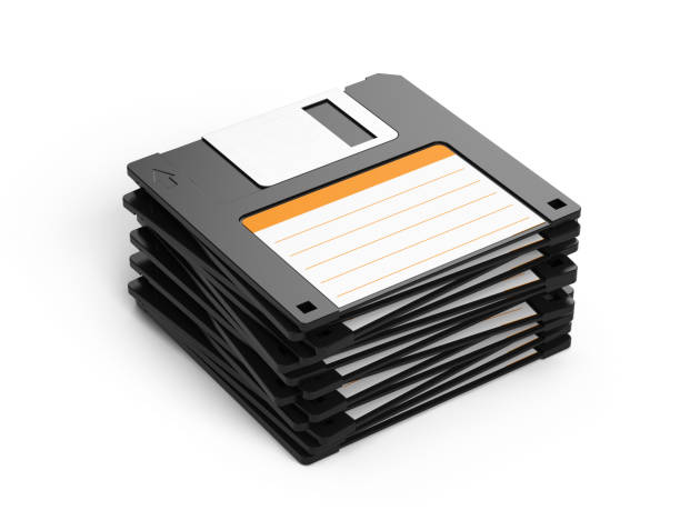 Free picture: Black floppy disk on a yellow background