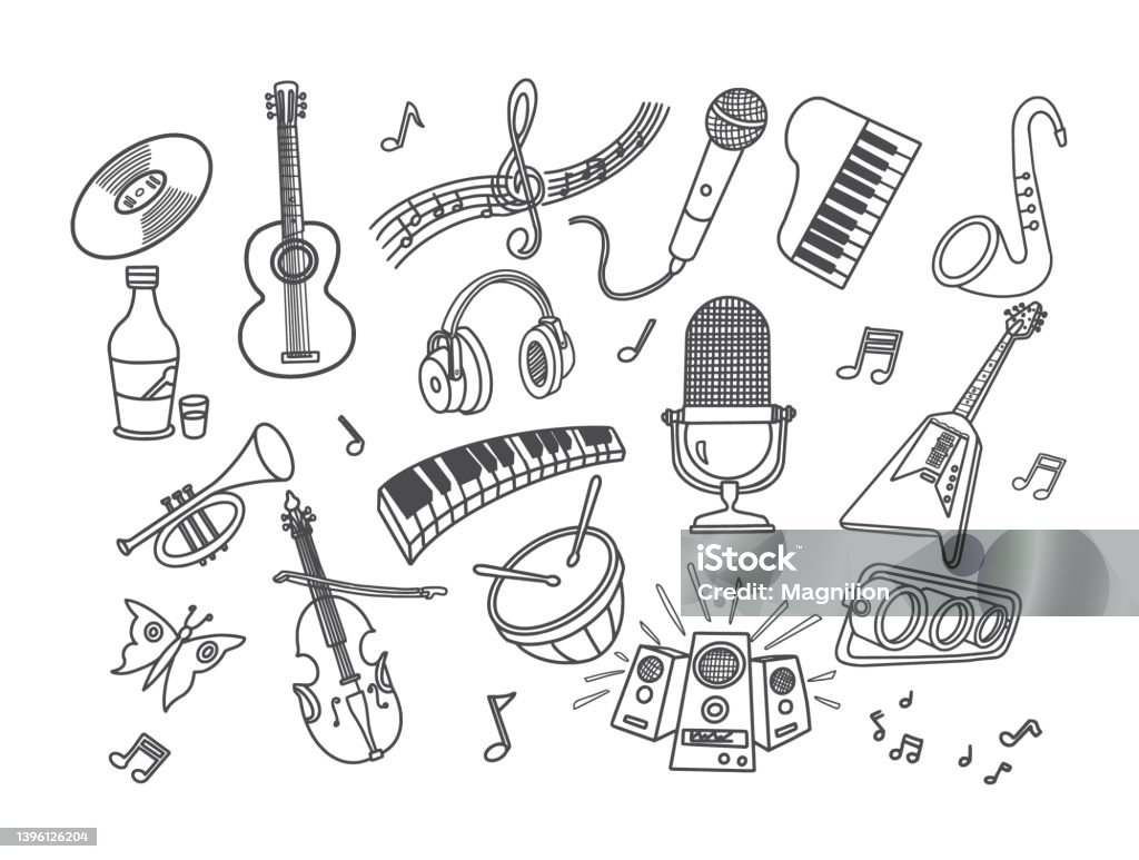 Musical Instruments Doodle Set Stock Illustration - Download Image Now ... Musical Instruments Doodle Set Stock Illustration - Download Image Now ...