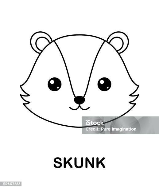 Ilustrații De Stoc Cu Pagina De Colorat Cu Skunk Pentru Copii Descarca Imaginea Acum Sconcs