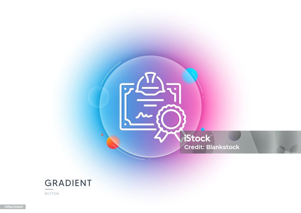 Icône De Ligne De Certificat Dingénierie Panneau De Documentation