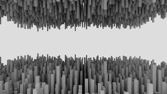 Abstract Background Of Random Black Cube Block Wave Pattern 3d