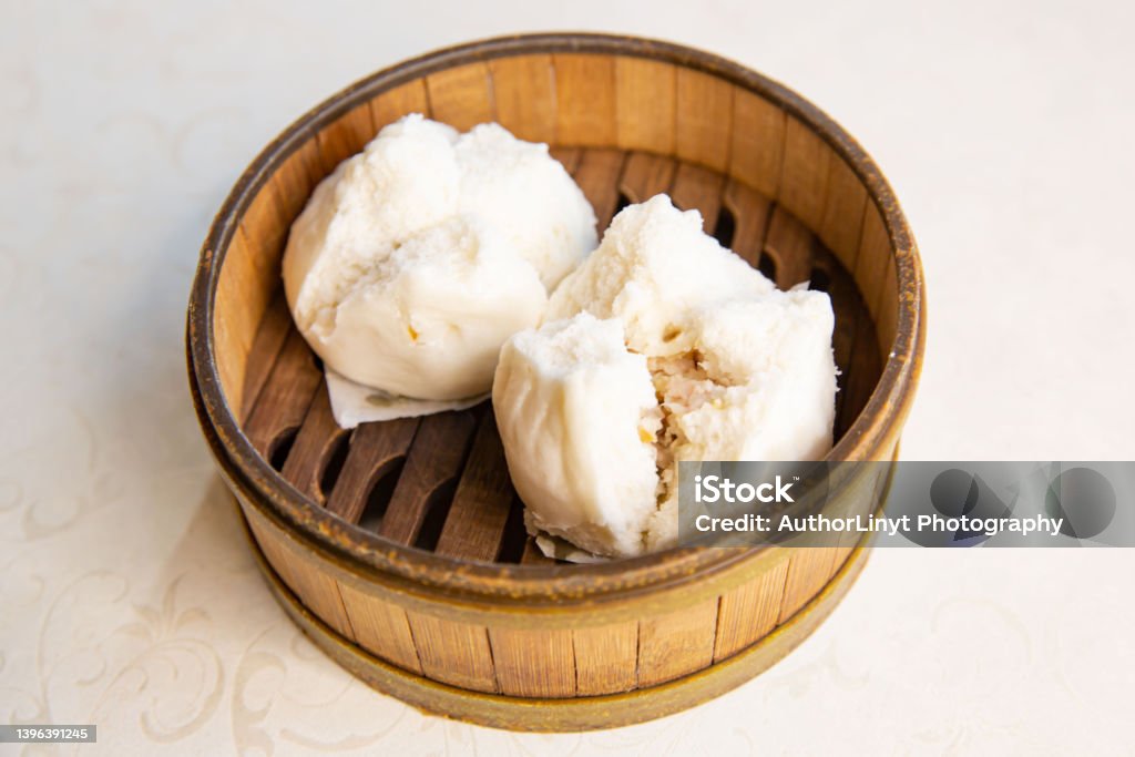 Char Siew Barbecued Pork Bun Dim Sum Of Traditional Cantonese Yumcha