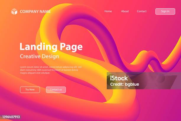 Template Halaman Arahan Desain Abstrak Fluida Pada Latar Belakang