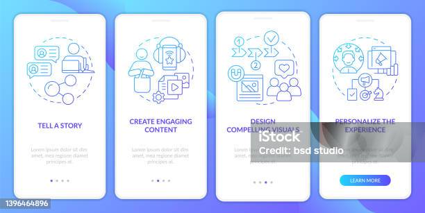 Rentang Perhatian Pelanggan Layar Aplikasi Seluler Onboarding Gradien