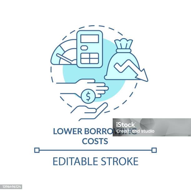 Lower Borrowing Costs Turquoise Concept Icon Stock Illustration ... Lower Borrowing Costs Turquoise Concept Icon Stock Illustration ...