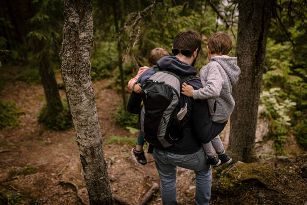 Free Stock Photo of Woman Carrying Two Children on Her Back | Download ...