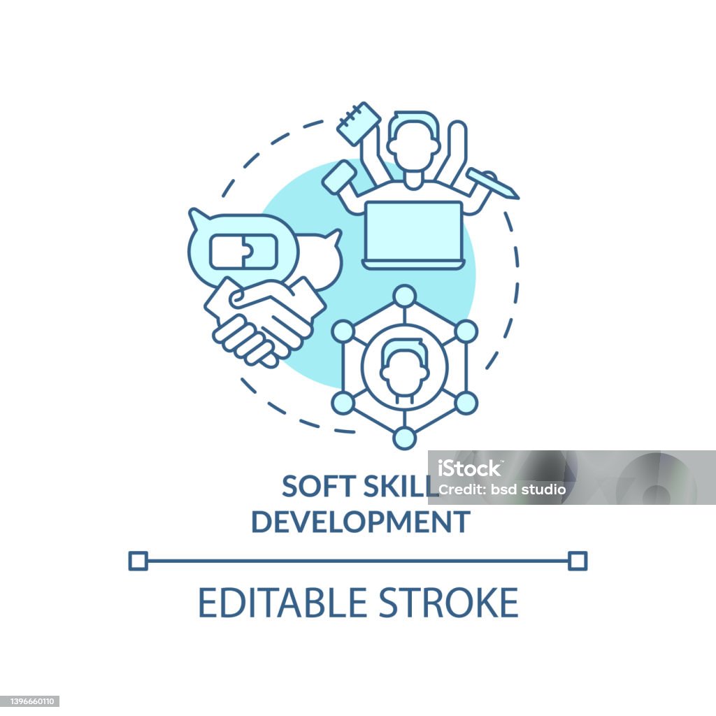 Soft Skill Development Turquoise Concept Icon Stock Illustration Download Image Now Abstract