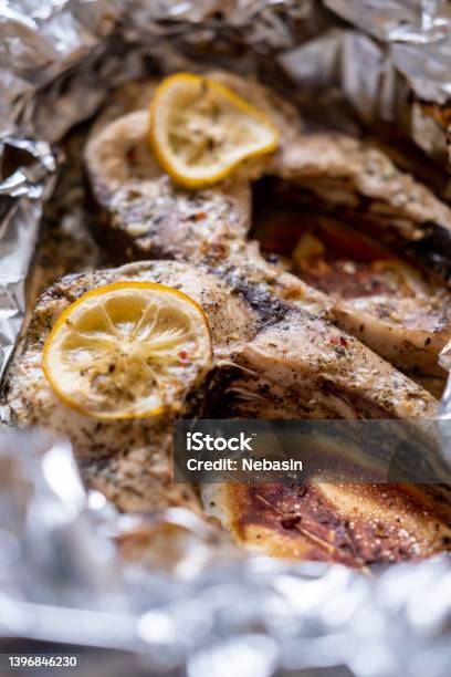 Steak Ikan Mas Perak Ikan Panggang Potongan Ikan Yang Dimasak Dalam