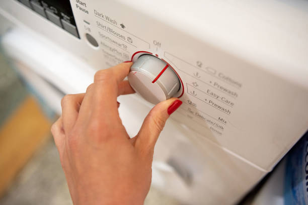 Free Stock Photo of Person Pressing Buttons on Washing Machine ...