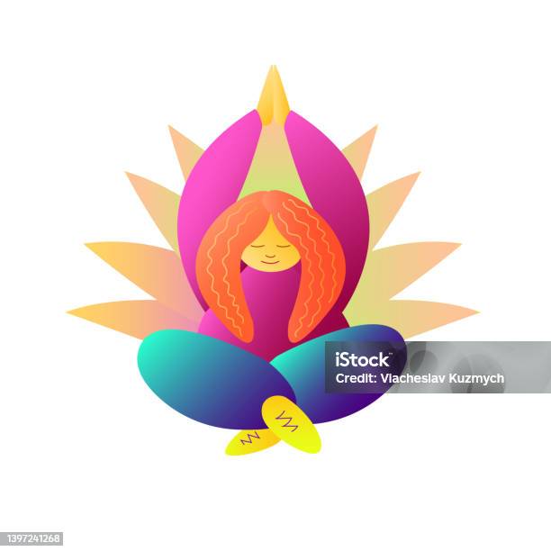 Gadis Itu Duduk Dalam Posisi Lotus Dengan Tangan Terangkat Teratai ... Gadis Itu Duduk Dalam Posisi Lotus Dengan Tangan Terangkat Teratai ...