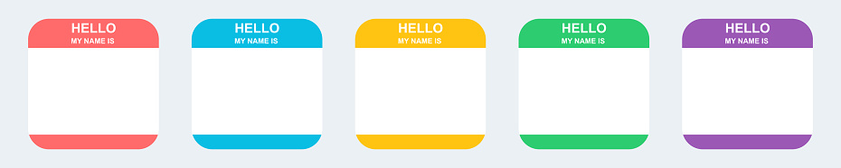 Tag Nama Kosong Berwarna Halo Nama Saya Stiker Atau Label Template ... Tag Nama Kosong Berwarna Halo Nama Saya Stiker Atau Label Template ...