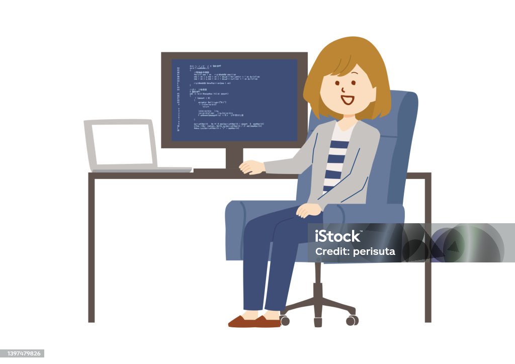 Vector Illustration Of A Programmer Woman Stock Illustration - Download ... Vector Illustration Of A Programmer Woman Stock Illustration - Download ...