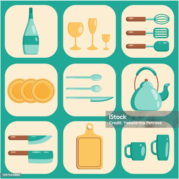Icône De Jeu Doutils De Cuisine Illustration Plate Vectorielle