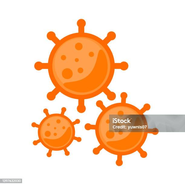 Flat Virus Icon Clipart Concept Illustration Stock Illustration