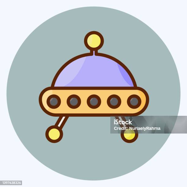 Icône Space Shuttle Convient Pour Le Symbole De Léducation Style Plat