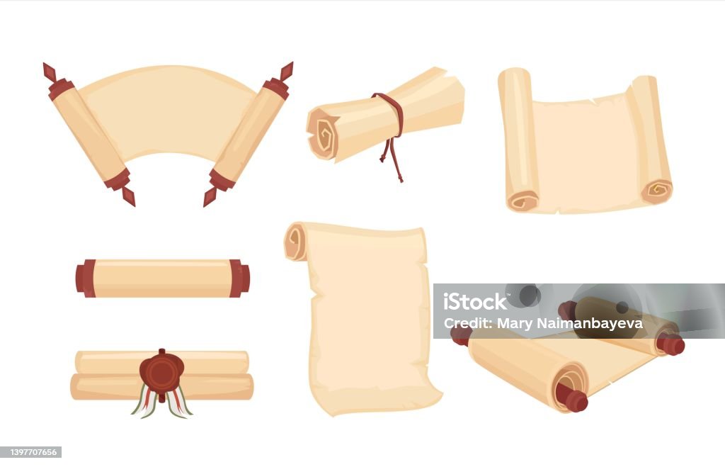 Kartun Gulungan Kertas Tua Dan Set Vektor Perkamen Ilustrasi Stok ... Kartun Gulungan Kertas Tua Dan Set Vektor Perkamen Ilustrasi Stok ...